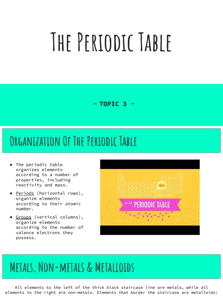 Understanding the Periodic Table Basics | PDF | Chemical Elements ...
