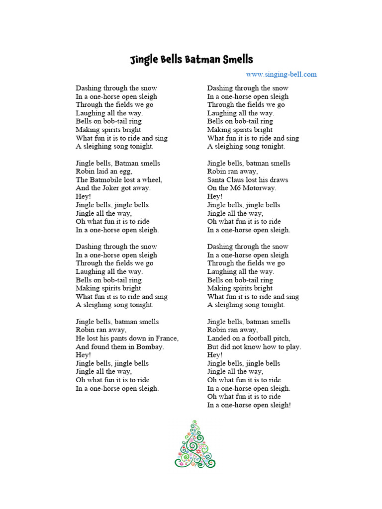 Jingle Bells Batman Smells Lyrics Singing Bell | PDF