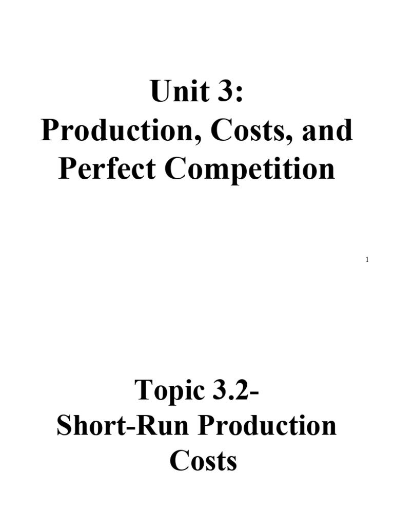 Short-Run Production Costs Explained | PDF | Marginal Cost | Business