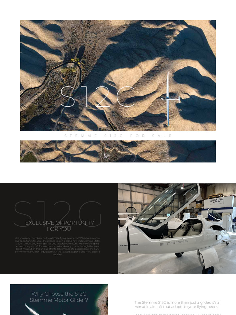 Stemme N921GH Sales Brochure | PDF | Glider (Sailplane) | Gliding