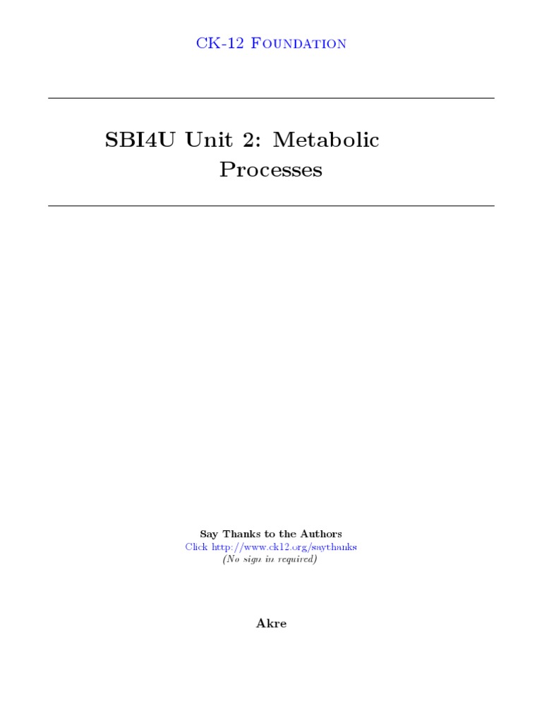 Sbi4u Unit 2 Metabolic Processes | PDF | Photosynthesis | Chloroplast