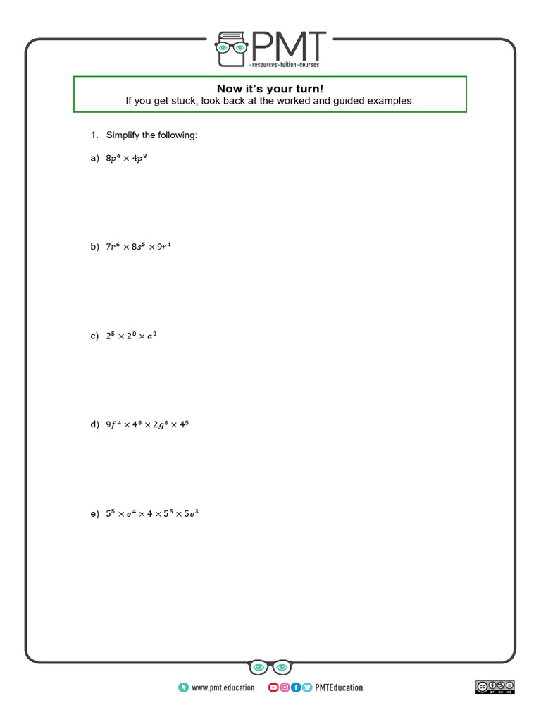 E. Laws of Indices | PDF