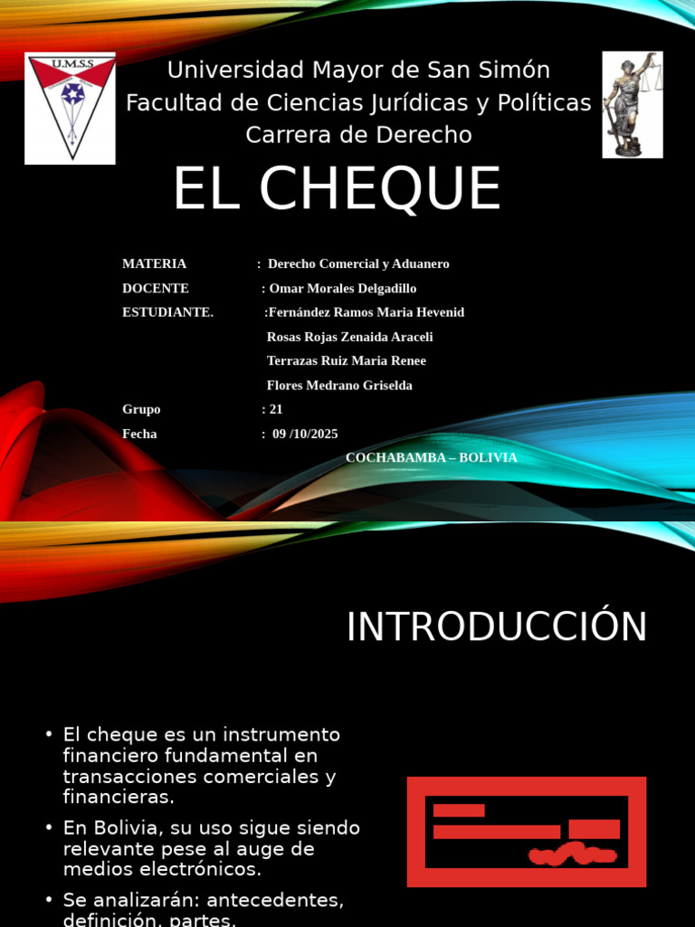 Tema El Cheque | PDF | Cheque | Bancos