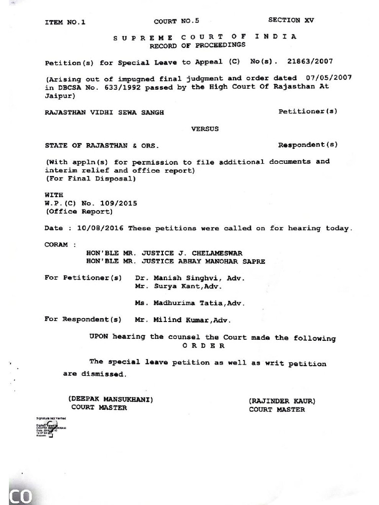 High Court Supreme Court Order Opt | PDF