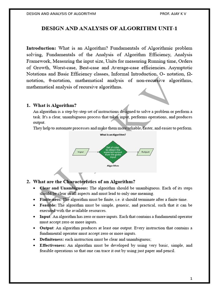 Algorithm Design and Analysis Basics | PDF | Time Complexity | Algorithms