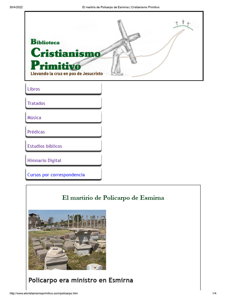 El Martirio de Policarpo de Esmirna - Cristianismo Primitivo | PDF ...