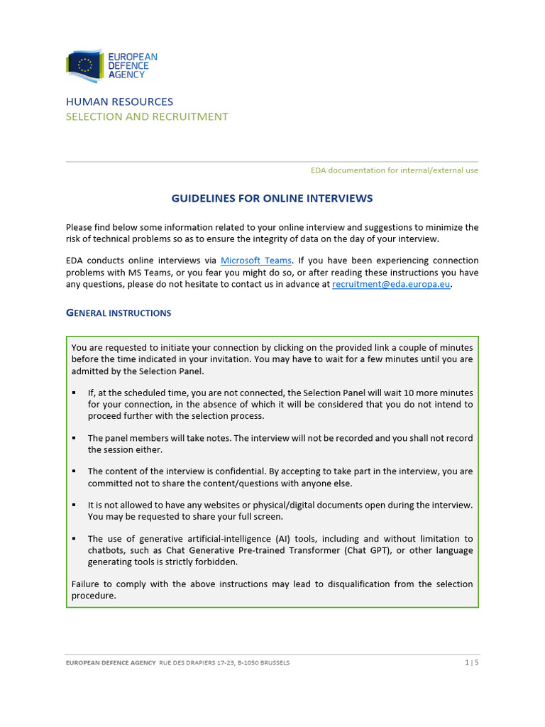 Online Interview Guidelines (1) | PDF | Artificial Intelligence ...