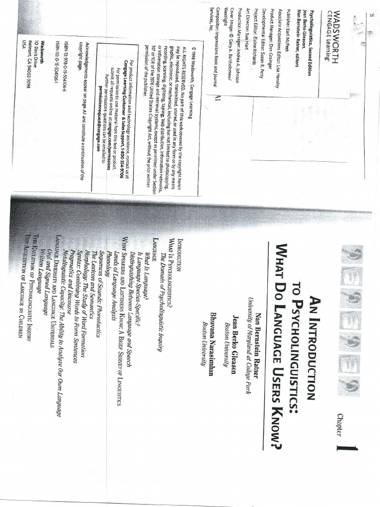 Ratner Berko-Gleason Narasimhan 1998 Introduction To Psycholinguistics ...
