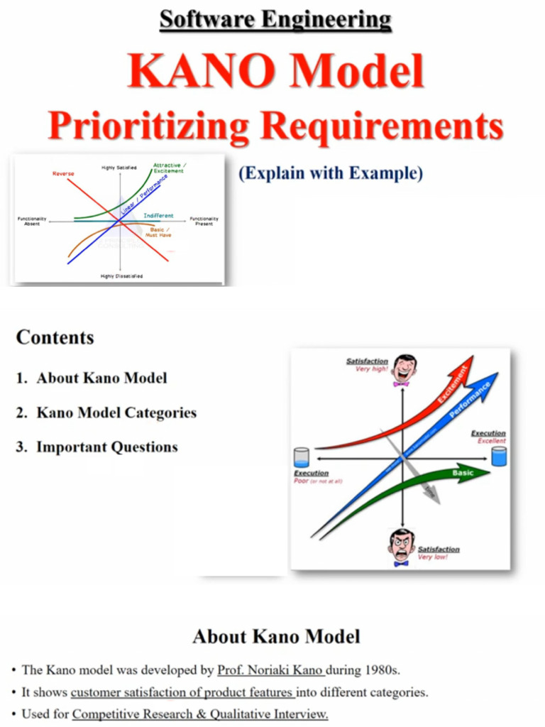 Lecture 6 KANO Model Prioritizing Requirements With Examples | PDF