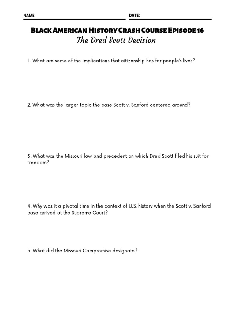 05 - Black American History Crash Course Questions Episodes 16-20 With ...