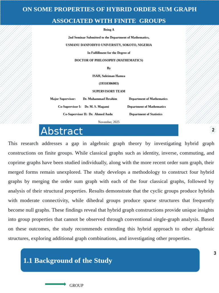 Hybrid Order Sum Graphs in Finite Groups | PDF | Group (Mathematics ...