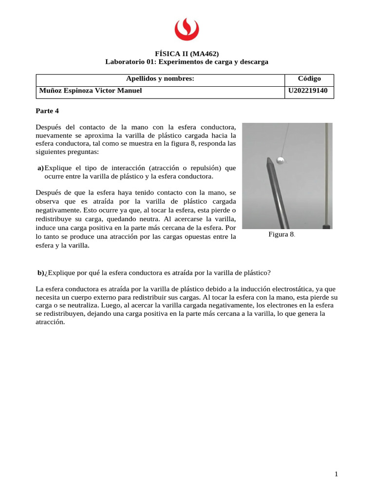 Reporte de Laboratorio 01 de Física II_V4 | PDF