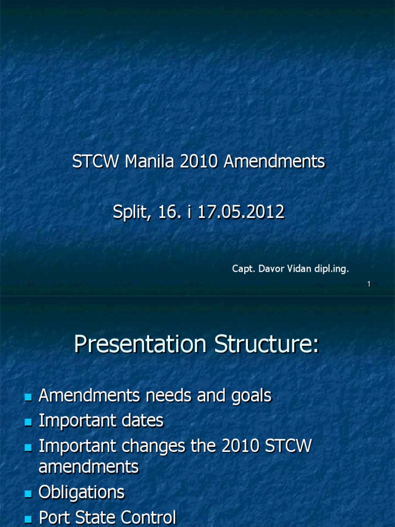 STCW Manila 2010 Amendments DVidan | PDF | Sailor | Competence (Human ...