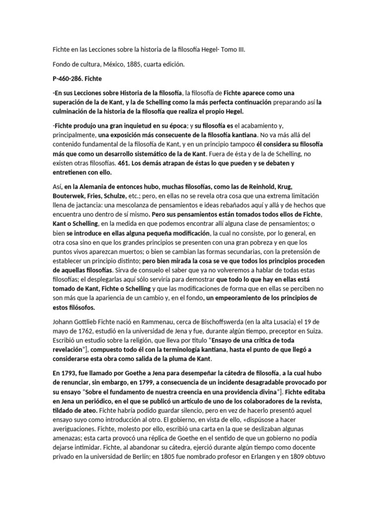 Fichte: Superación de Kant y Schelling | PDF | Immanuel Kant | Verdad