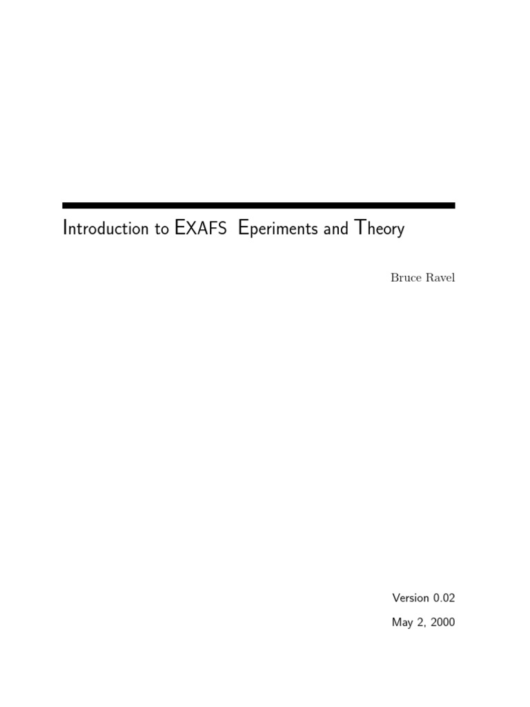 Introduction To EXAFS Experiments and Theory | PDF | Mechanics | Atomic ...