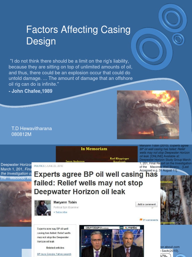Casing Design Factors in Oil Wells | PDF | Deepwater Horizon | Environment
