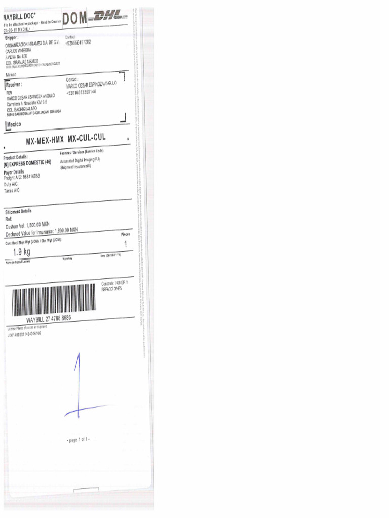 Guias DHL 19-03-2024 | PDF