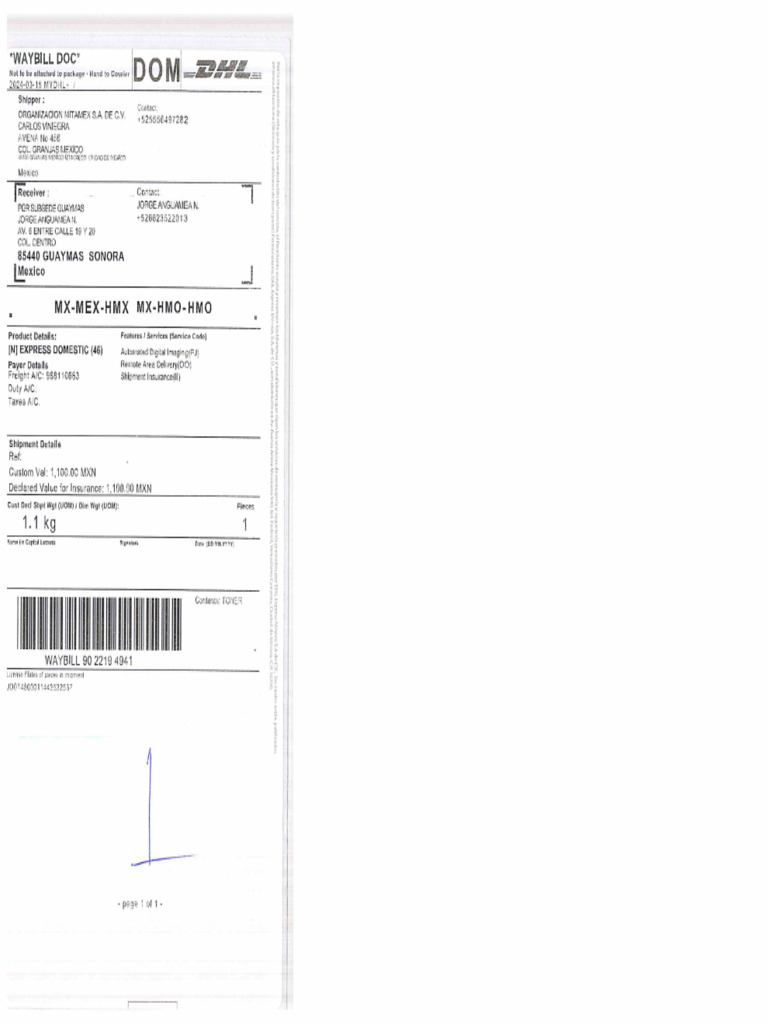 GUIAS DHL 15-03-2024 | PDF