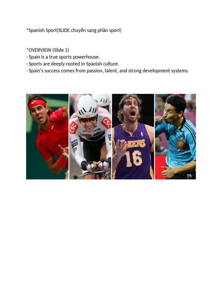 Spanish Sport Presentation | PDF