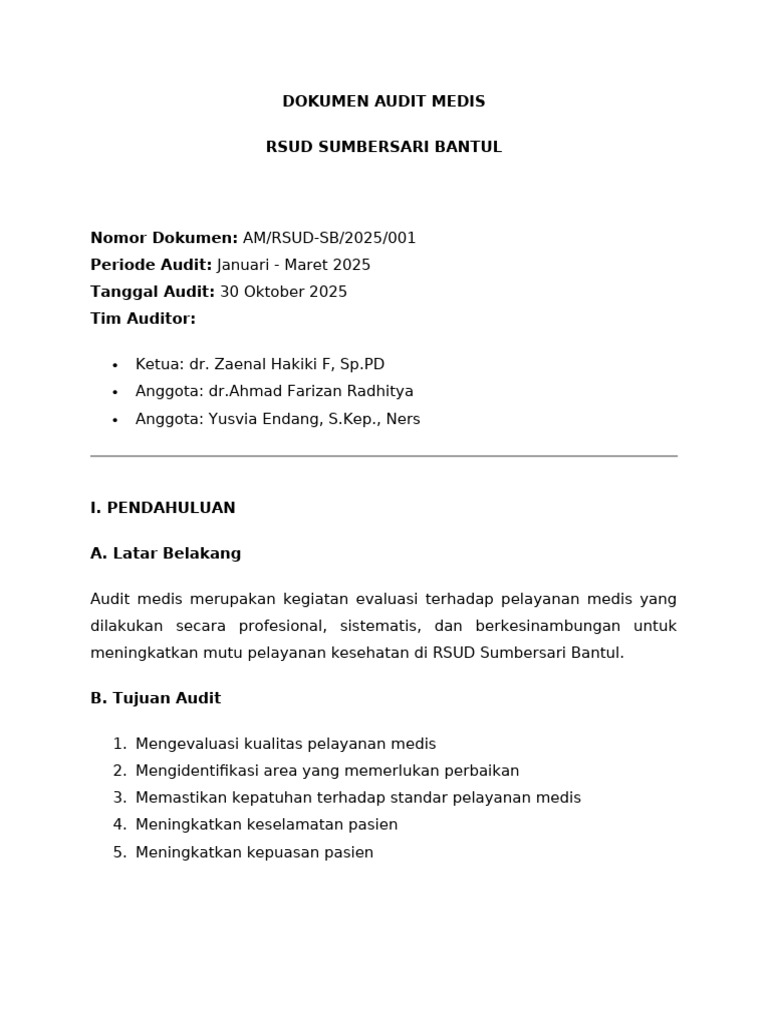 Dokumen Audit Medis | PDF
