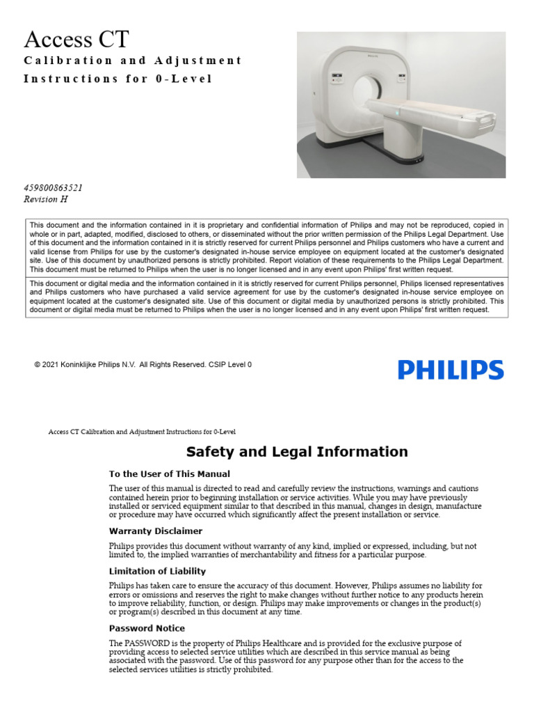 Access CT Calibration and Adjustment Instructions For 0-Level | PDF ...