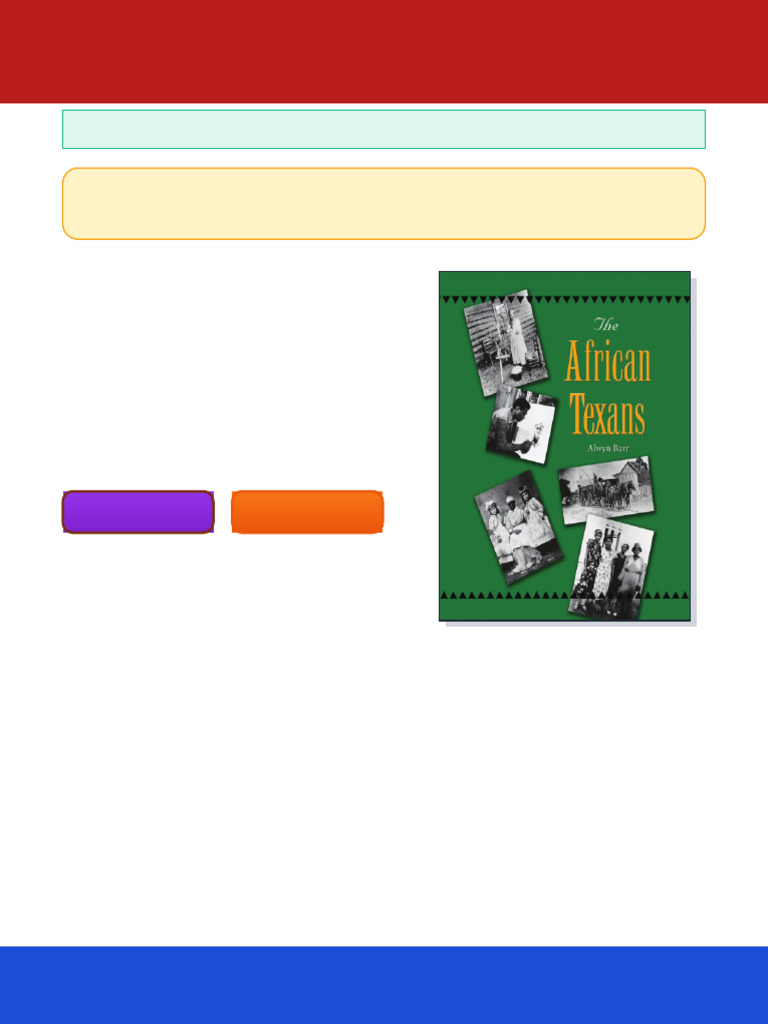 The African Texans First Edition Alwyn Barr ebook high-speed download ...