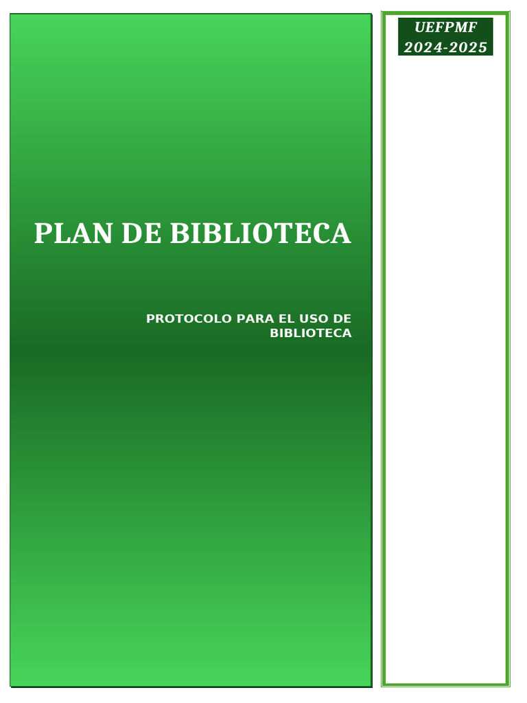 PLAN DE LA BIBLIOTECA ESCOLAR | PDF | Biblioteca escolar