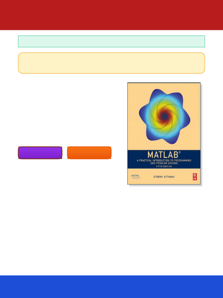 MATLAB A Practical Introduction to Programming and Problem Solving ...