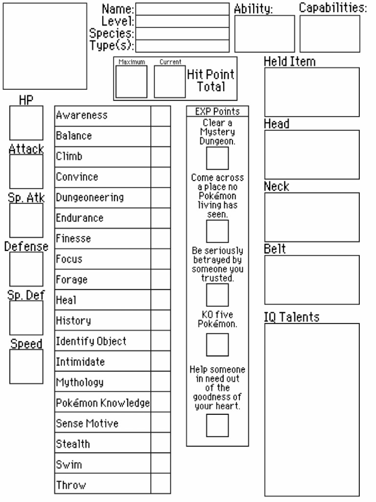 Char Sheet Printable | PDF