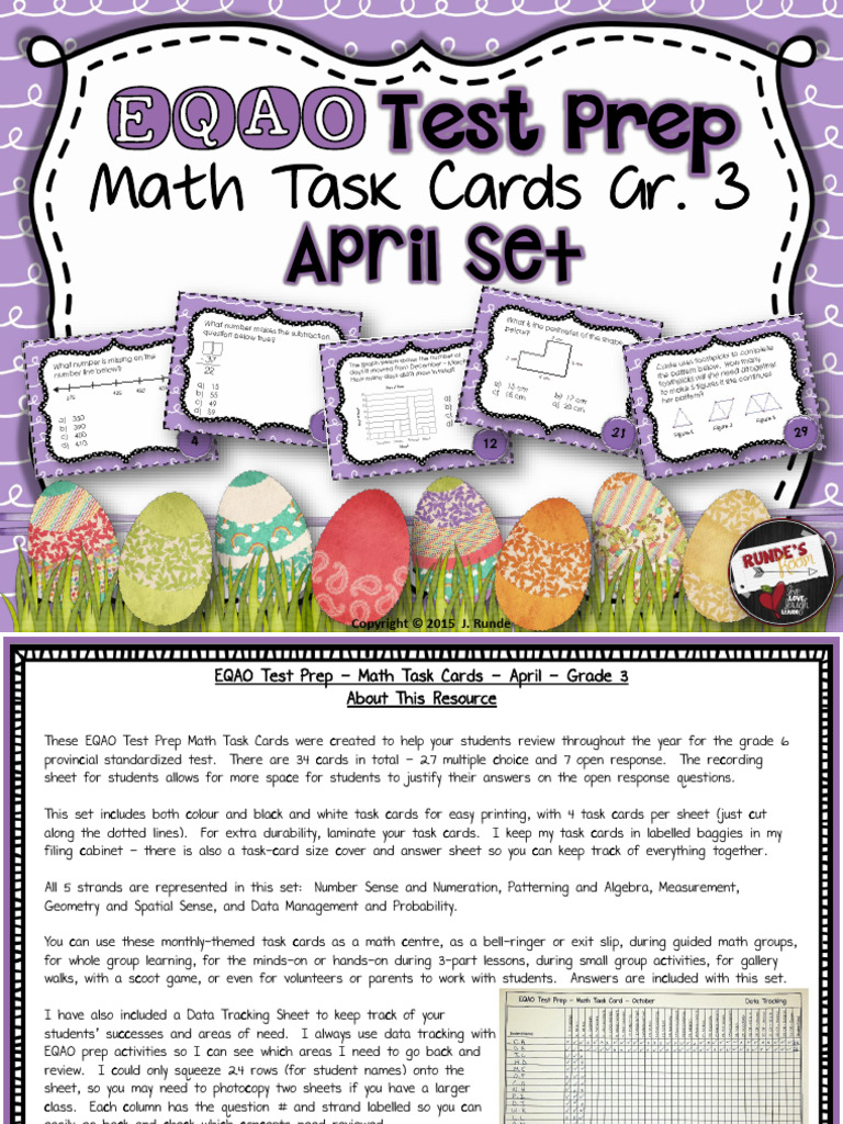 Grade 3 EQAO Math Task Cards | PDF | Mathematics | Geometry