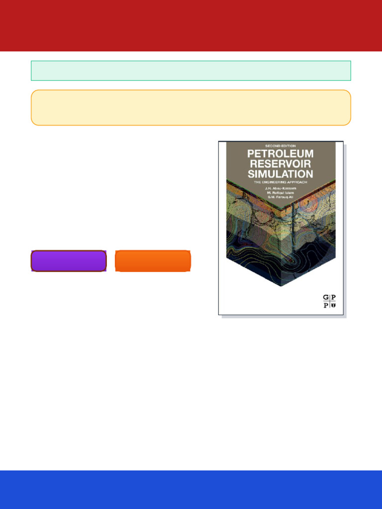 Petroleum Reservoir Simulations The Engineering Approach 2nd Edition ...