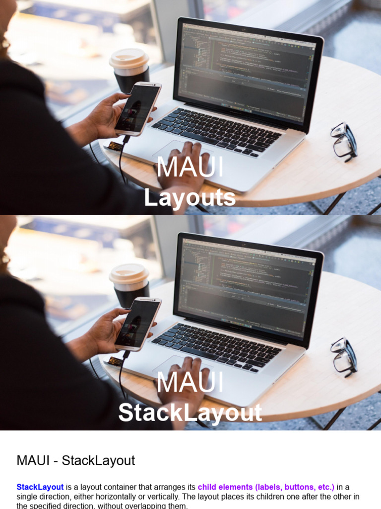 MAUI StackLayout Guide and Usage | PDF | Page Layout | Mobile App