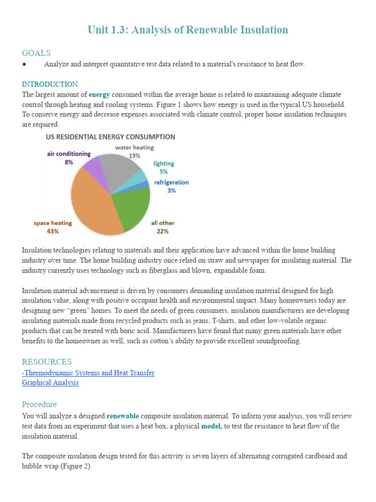 Renewable Insulation Analysis Guide | PDF | Heat Capacity | Building ...