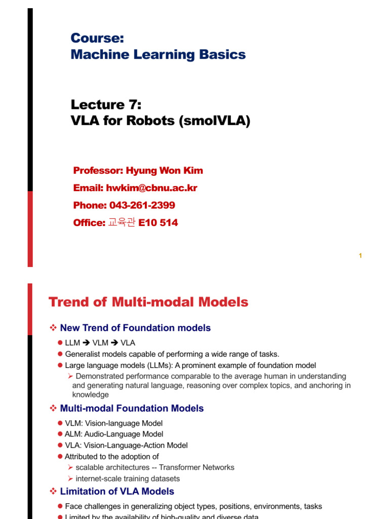 MLBasic Lec7 VLA For Robots (SmolVLA) | PDF | Computing