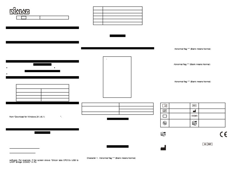 1151049502 DIALAB CE Urine Strip Reader 40 Data Transfer Package Insert ...