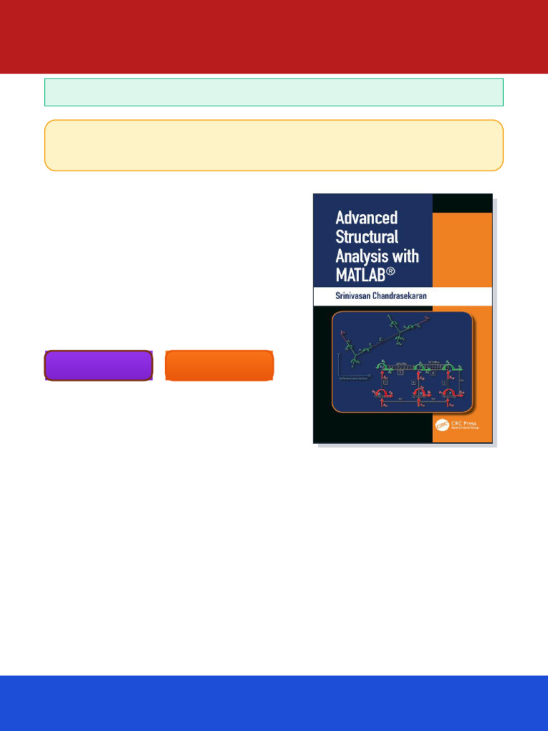Advanced Structural Analysis with MATLAB Srinivas Chandrasekaran ebook ...