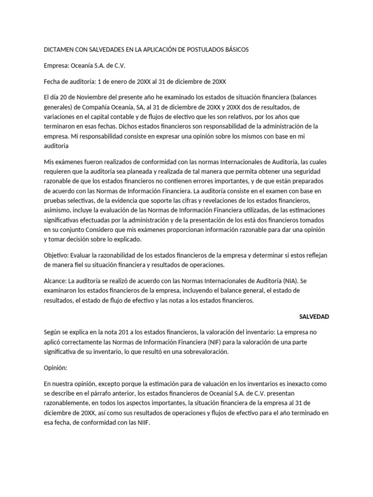 Salve Dad Es | PDF | Estado financiero | Auditoría