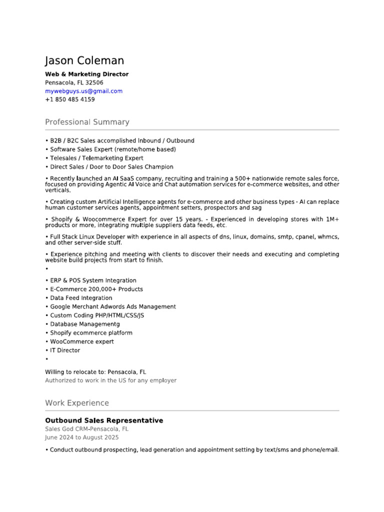 Jason Resume 2025 | PDF