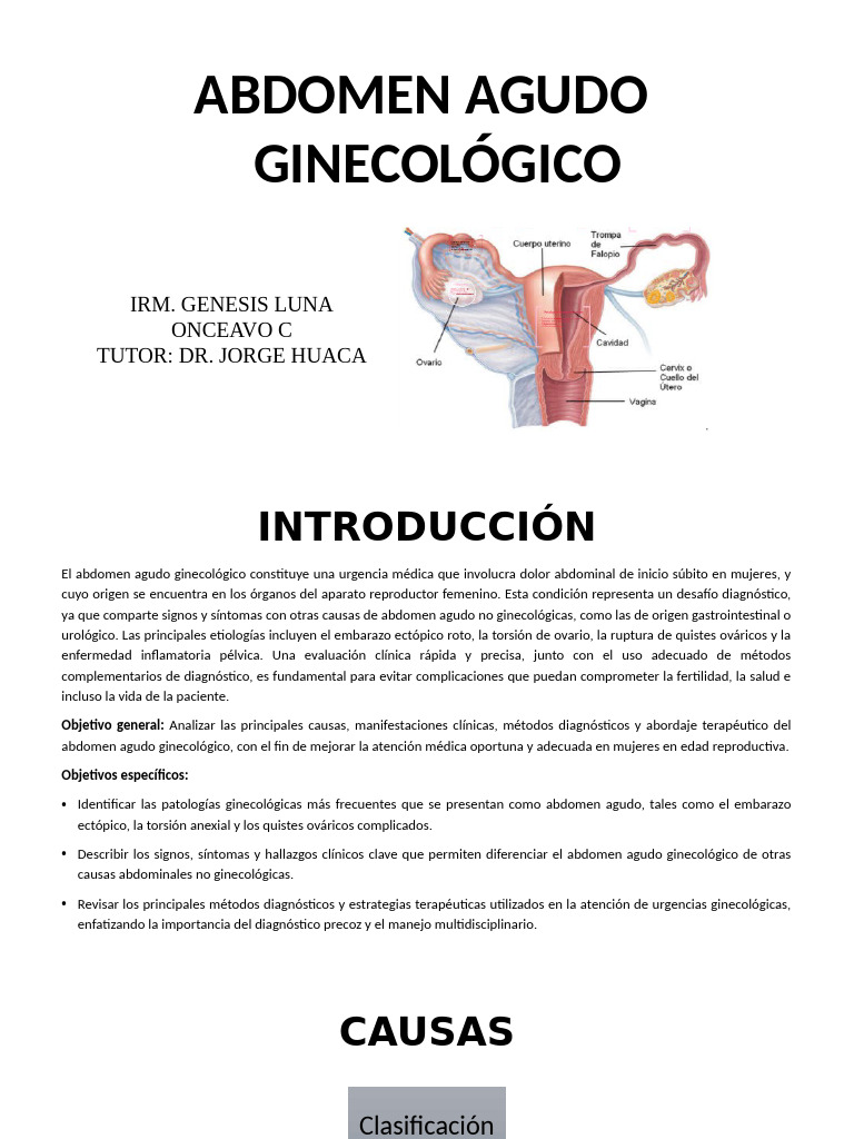 Luna Genesis. Abdomen Agudo Ginecologico e Inflamatorio | PDF ...