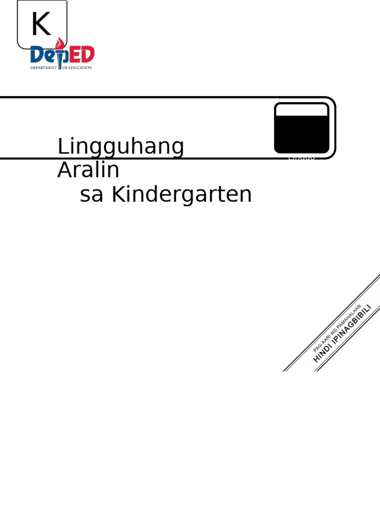 DepEd Free Copy and For Sharing Only. Kinder Lesson Exemplar. Q3. Week ...