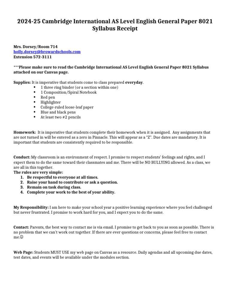 Cambridge AS Level English 8021 Syllabus Guide | PDF