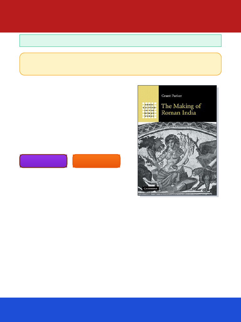 The Making of Roman India Grant Parker ebook vector pdf | PDF