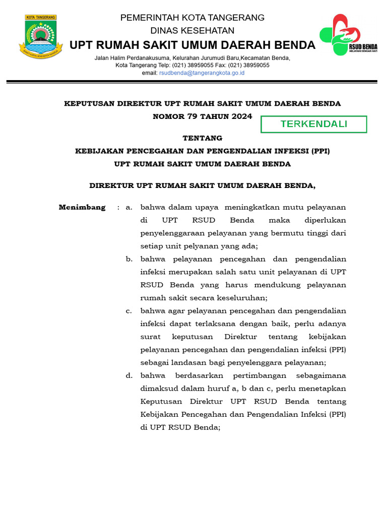 79 Tahun 2024_komite Ppi_sk Kebijakan Pencegahan Dan Pengendalian ...