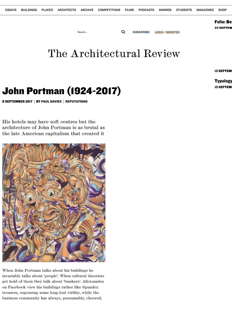 John Portman (1924-2017) - The Architectural Review | PDF