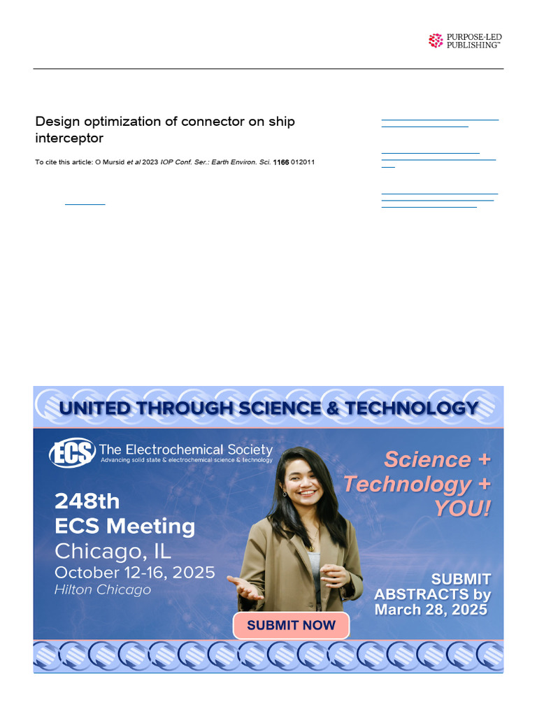 Design Optimization of Connector On Ship Interceptor | PDF | Ships ...