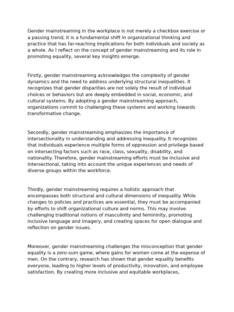 Gender Mainstreaming in Philippine Workplaces | PDF | Gender | Gender ...