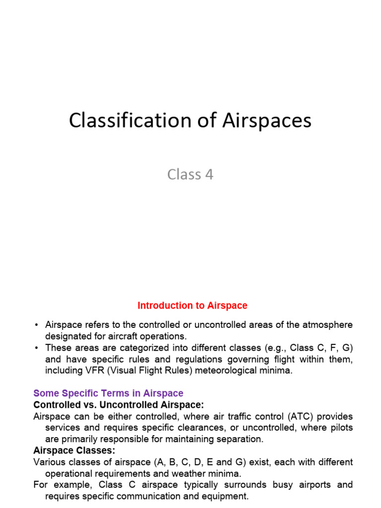 Class 4 Classification of Airspaces | PDF | Instrument Flight Rules ...