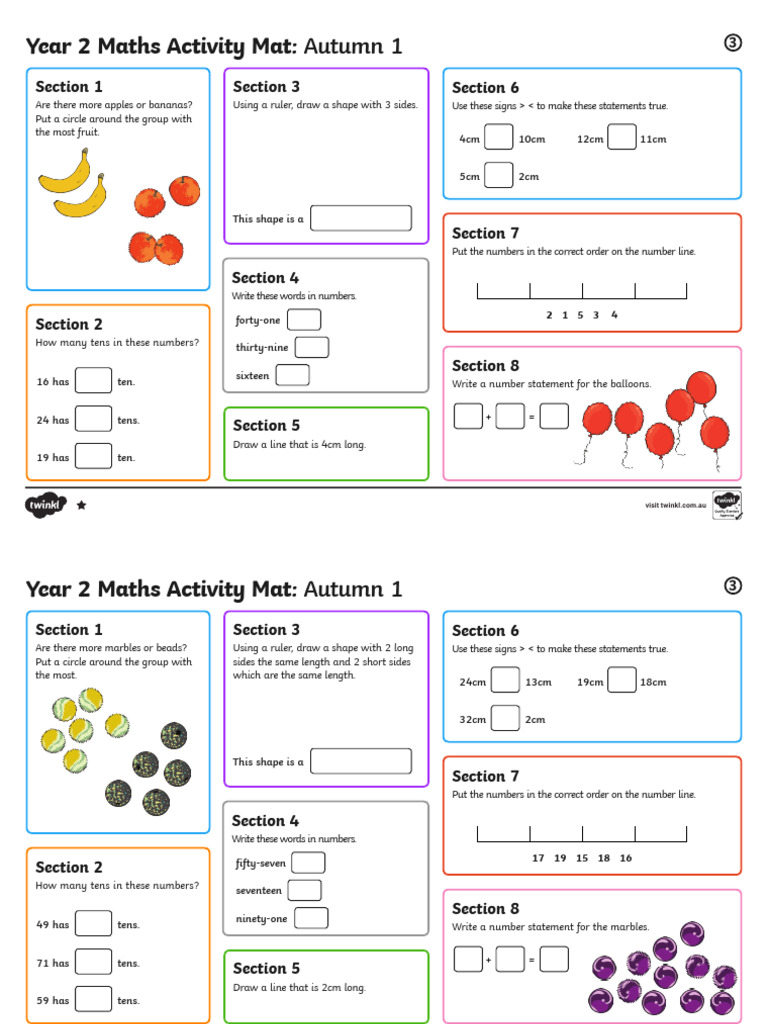 Year 2 Maths Activity Mat Guide | PDF | Elementary Geometry | Euclidean ...
