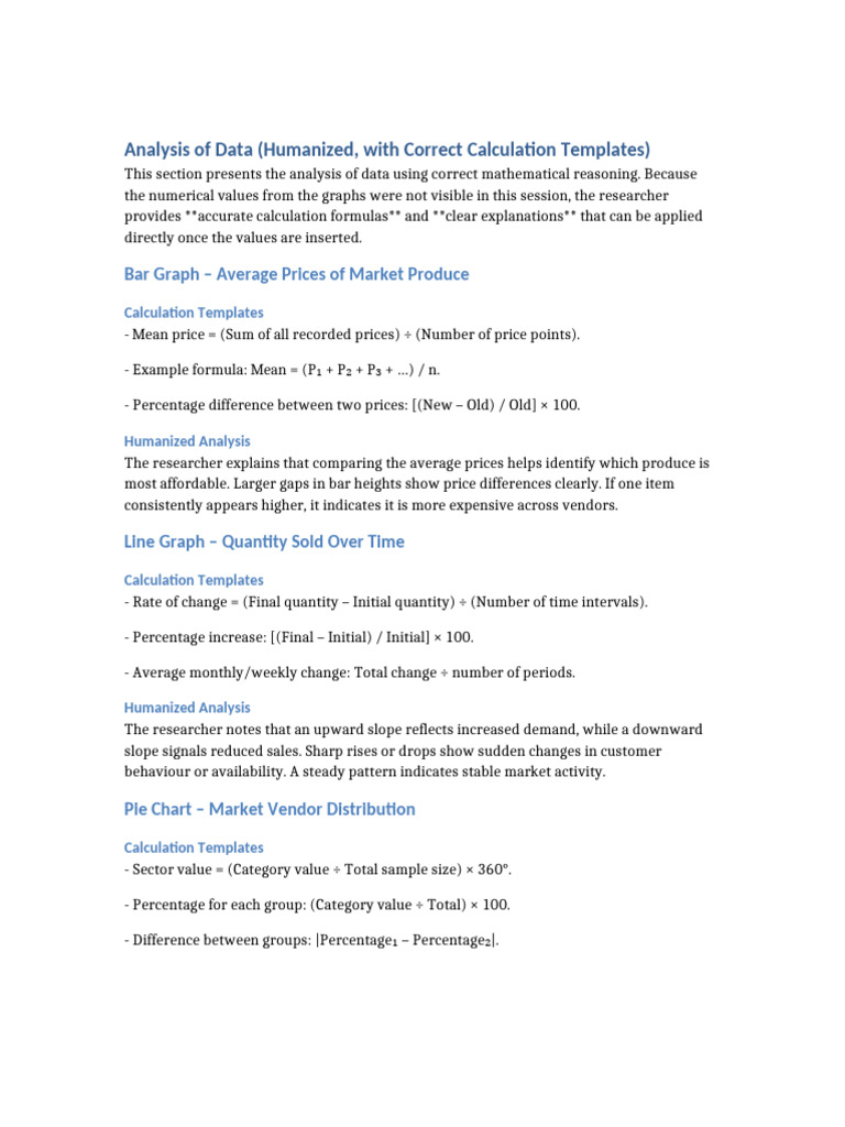 Data Analysis with Calculation Templates | PDF