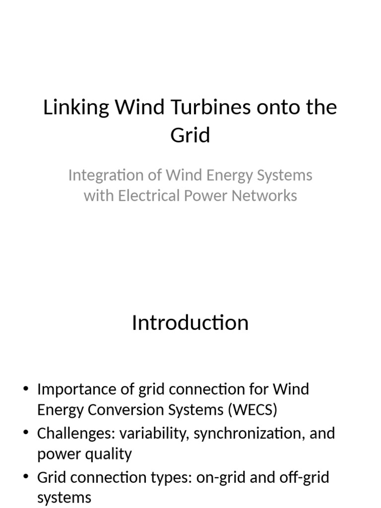 Unit-3 Class-4 Linking Wind Turbines Onto the Grid | PDF | Electrical ...
